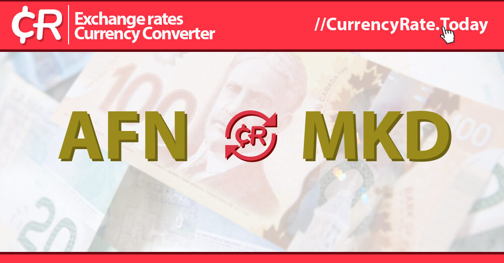 El Afgano Afghani a Macedonia Denar - ؋ 1 AFN/MKD Tipo de cambio