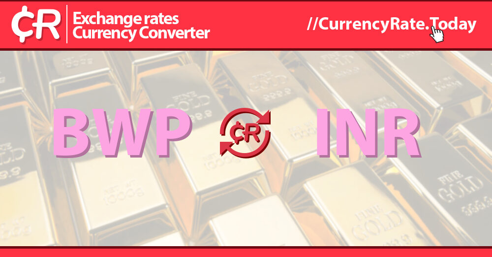 Live Pula to Indian Rupees Exchange Rate - P 1 BWP/INR Today