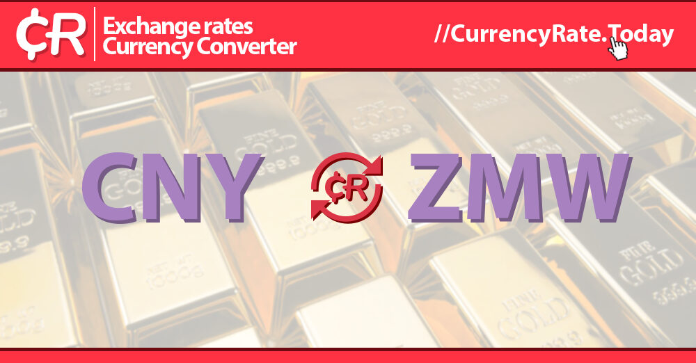 Live Renminbi to Kwacha Exchange Rate - ¥ 1 CNY/ZMW Today