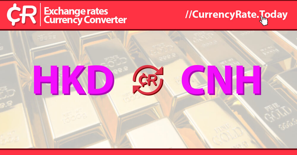 Live Hong Kong Dollar to Yuans Exchange Rate - $ 1 HKD/CNH Today