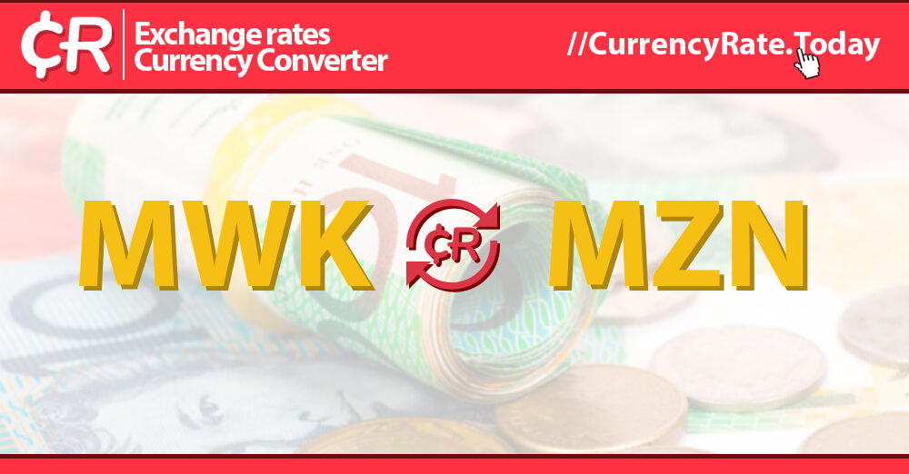 Live Kwacha to Meticais Exchange Rate - MK 1 MWK/MZN Today