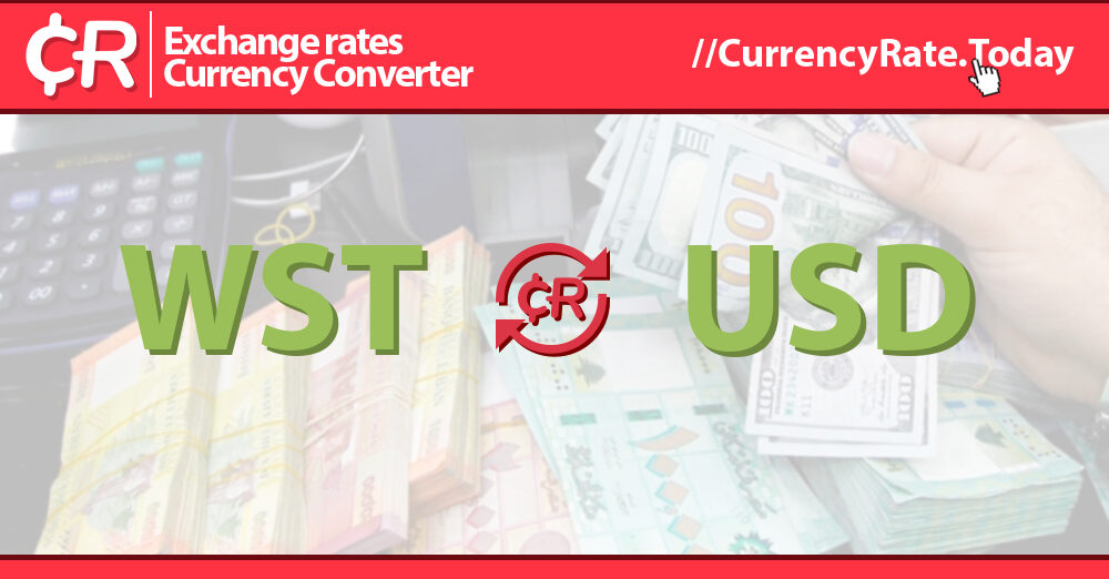 Live Tala to US Dollars Exchange Rate - T 1 WST/USD Today